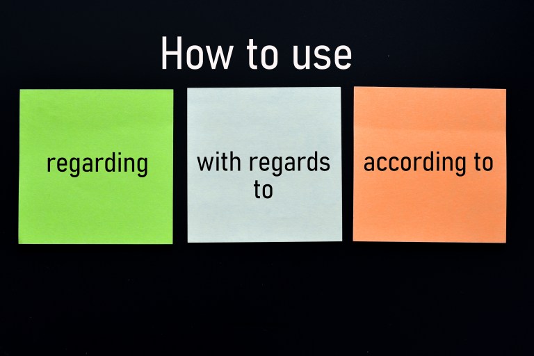 How to use regarding, with regard to and according to | Speak Spoke ...
